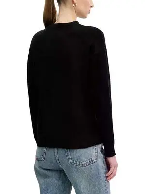 Dkny Sequin Logo Crew Neck Sweater - Black