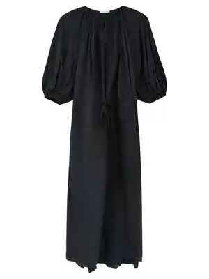 LAMRONS LAMRONS Drawstring-Waist Puff-Sleeve Dress