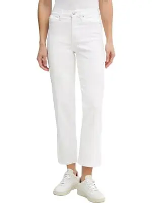 Dkny Straight-leg Jeans With Logo Patch - White