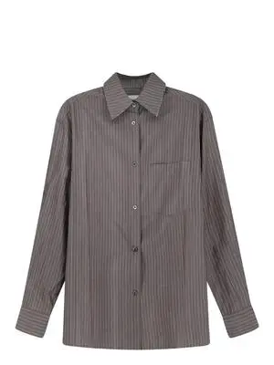 TONYWACK TONYWACK Striped Raw-Edge Oversized Shirt