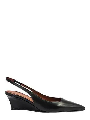 MADISON MAISON Madison.Maison Loux Leather Slingback Wedge Pumps