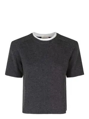 SEMICOUTURE Layered Short-sleeve Sweater - Grey