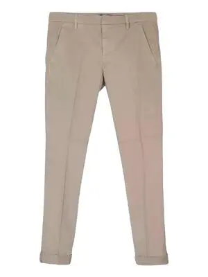 DONDUP Pressed-crease Turn-up Tapered Trousers - Neutrals