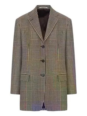 Tagliatore Check-pattern Single-breasted Blazer - Brown