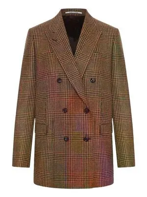 Tagliatore Double-breasted Check-pattern Blazer - Brown