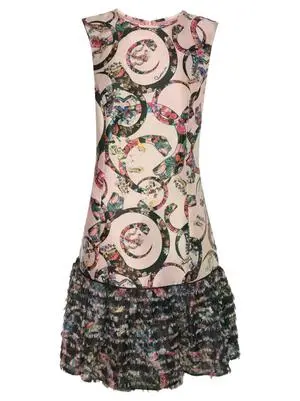 Roberto Cavalli Printed Fringe Midi Dress - Pink
