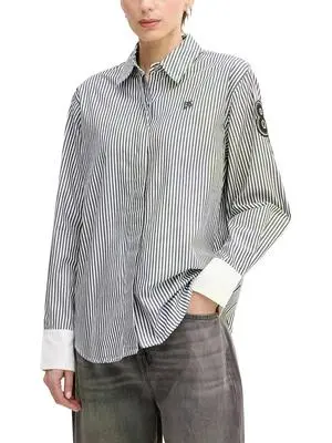DKNY DKNY Vertical Stripe Logo Print Shirt