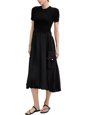 DKNY Ribbed Round-neck Mini Dress