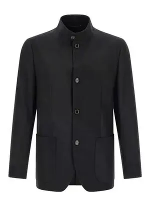 LARDINI Cashmere High-neck Field Jacket - Black