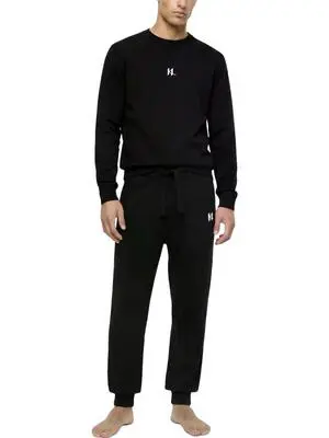 Karl Lagerfeld Monogram Cashmere-blend Loungewear Pants - Black
