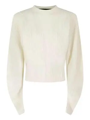 Federica Tosi Ribbed Knit Crew Neck Sweater - Neutrals