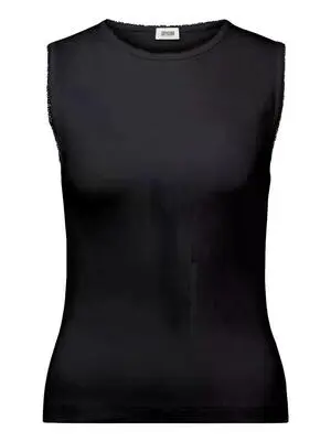 DRYKORN Ribbed Knit Top With Scalloped Trim - Black