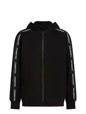 KARL LAGERFELD Logo-tape Zip-up Hoodie
