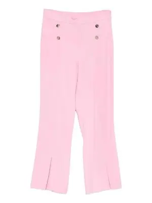 SIMONA CORSELLINI Button-embellished Slit-hem Trousers - Pink