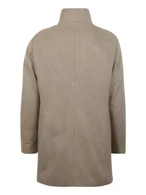 MOORER High-neck Button-up Coat - Neutrals