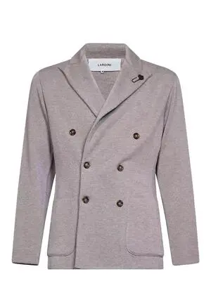 LARDINI Peak-lapel Double-breasted Blazer - Grey
