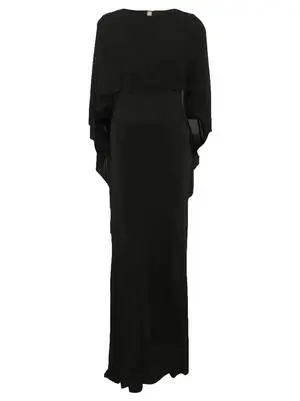 Roberto Cavalli Maxi Caped Jersey Dress - Black
