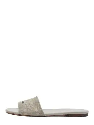 Dior Dway Embroidered Canvas Slides - Grey