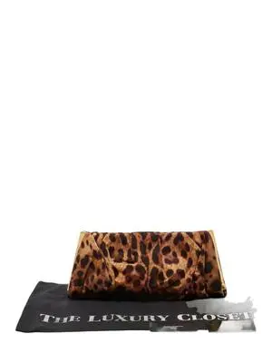 DOLCE & GABBANA Pleated Leopard-print Clutch Bag