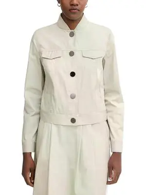 Armani Exchange Ribbed Collar Button-up Jacket - Neutrals