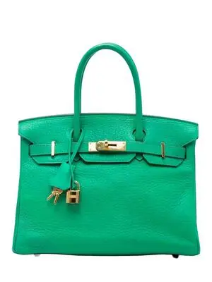 Hermès Clemence Birkin 30 Handbag - Green