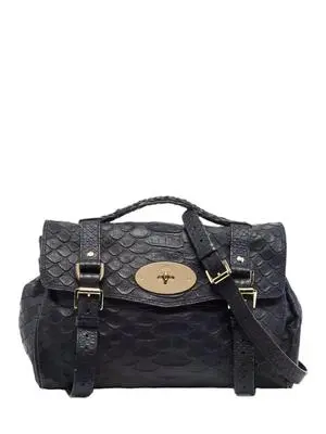 Mulberry Alexa Python-embossed Satchel Bag Blue