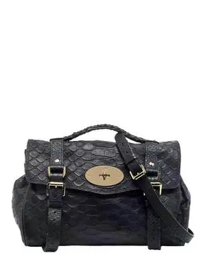 Mulberry Mulberry Alexa Python-Embossed Satchel Bag Blue