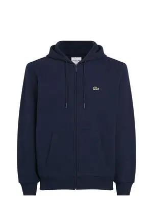 Lacoste Fleece Zip-up Hoodie - Navy