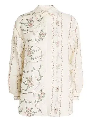 AGUA BENDITA Agua By Agua Bendita Cecilia Navegante Embroidered Linen Shirt