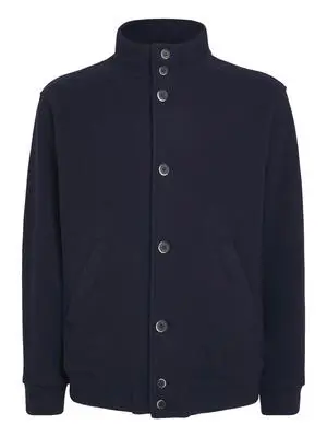 Barena Venezia Wool-blend Stand Collar Windbreaker Jacket - Navy