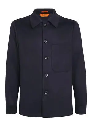 Barena Venezia Brushed Cashmere Overshirt - Navy