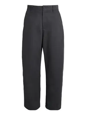Studio Nicholson Cotton Barrel-leg Trousers - Black