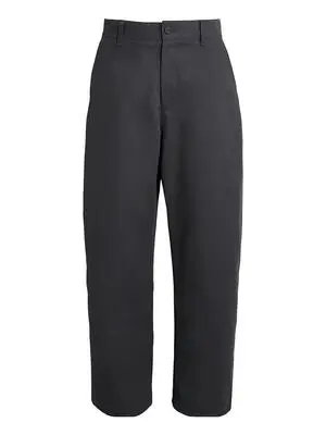 Studio Nicholson Cotton Barrel-leg Trousers - Black