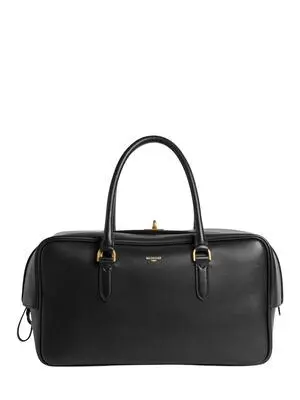 Balenciaga Lambskin Le 7 Bowling Bag - Black
