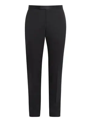 Pal Zileri Wool Satin-trim Trousers - Black
