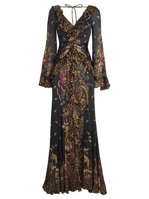 Etro Silk Paisley Maxi Dress - Black