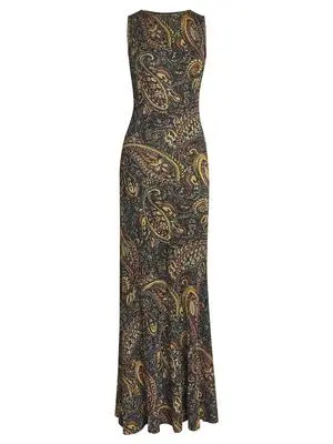 Etro Ribbed Paisley Maxi Dress - Green
