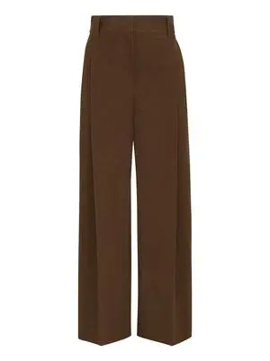 Brunello Cucinelli Moleskin Wide-leg Trousers - Brown