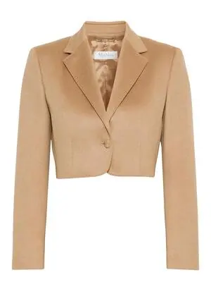 Max Mara Camelwool Cropped Blazer - Beige