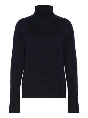Max Mara Wool-cashmere High-neck Sweater - Navy