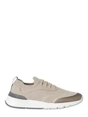 Brunello Cucinelli Technical Cotton Knit Sneakers - Beige