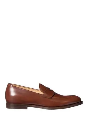 Brunello Cucinelli Leather Penny Loafers - Brown