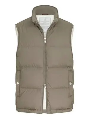 Brunello Cucinelli Quilted Packable Hood Gilet - Green