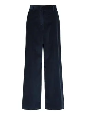 Max Mara Corduroy Wide-leg Trousers - Navy