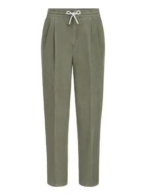 Brunello Cucinelli Brunello Cucinelli Cotton Drawstring Trousers Green
