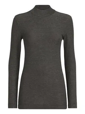 Brunello Cucinelli Virgin Wool-blend Long-sleeve T-shirt - Black