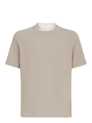 Brunello Cucinelli Cotton Faux-layer T-shirt - Grey