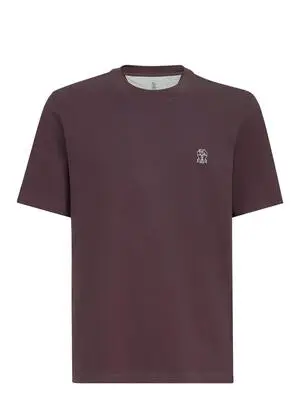 Brunello Cucinelli Cotton Logo T-shirt - Purple