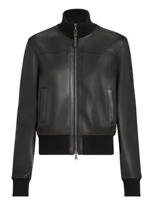 Brunello Cucinelli Nappa Leather Bomber Jacket - Black