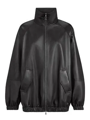 Brunello Cucinelli Nappa Leather Zip-up Jacket - Black